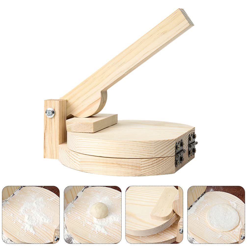 DOITOOL Tortilla Press 6 Inch - Traditional Labor-Saving Wood Tortilla Maker Press - Dough Press Wood Tortilla Press for Dumpling Skin, Homemade Mexican Tortillas,Roti, Burritos,Taco