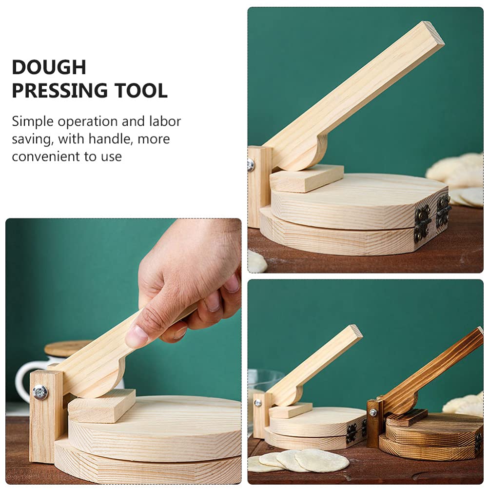 DOITOOL Tortilla Press 6 Inch - Traditional Labor-Saving Wood Tortilla Maker Press - Dough Press Wood Tortilla Press for Dumpling Skin, Homemade Mexican Tortillas,Roti, Burritos,Taco