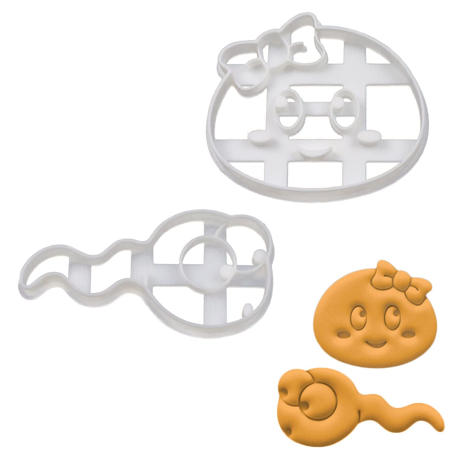 Sperm & Egg cookie cutters, 2 pieces - Bakerlogy