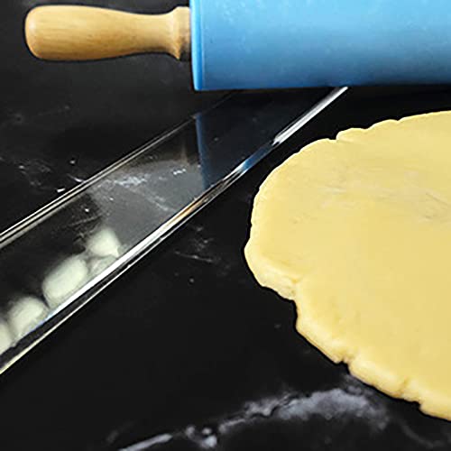 2pcs Rolling Pin Guide Sticks Set Dough Rolling Strips for Measuring Dough, Measuring Dough Balance Thickness Ruler for Baking Christmas Fondant Cookies (3mm)