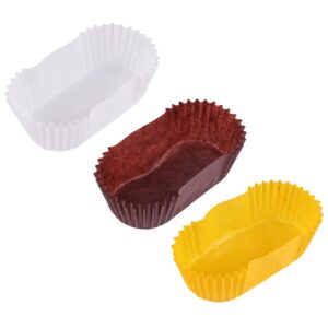 1000pcs Oval Cake Paper Cups Boat Shape Paper Tray Cake Cup Bread Baking Cups Grease Proof Cupcake Liners for Cake Balls Muffins Cupcakes Yellow