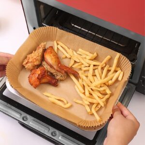 Air Fryer Liners, Rectangular Airfryer Liners, Oil and Heat Resistant, 8.7 Inch Liners for Air Fryer Suitable for Air Fryer, Oven, Microwave (100 Sheets)