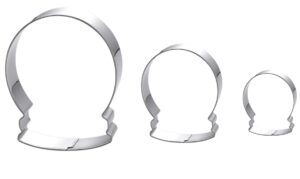 christmas winter snow globe cookie cutter set - 3 pieces in graduated size - stainless steel