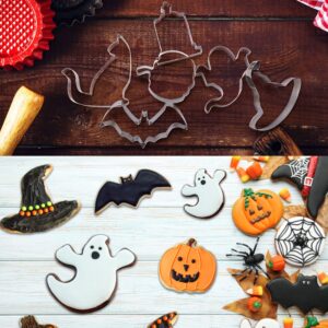 18PCS Halloween Cookie Cutters - Pumpkin,Witch,Bat,Ghost,Cat,Tombstone,Spider, Skull,Candy Corn, Owl,Hat,Cauldron,Broom Party Supplies