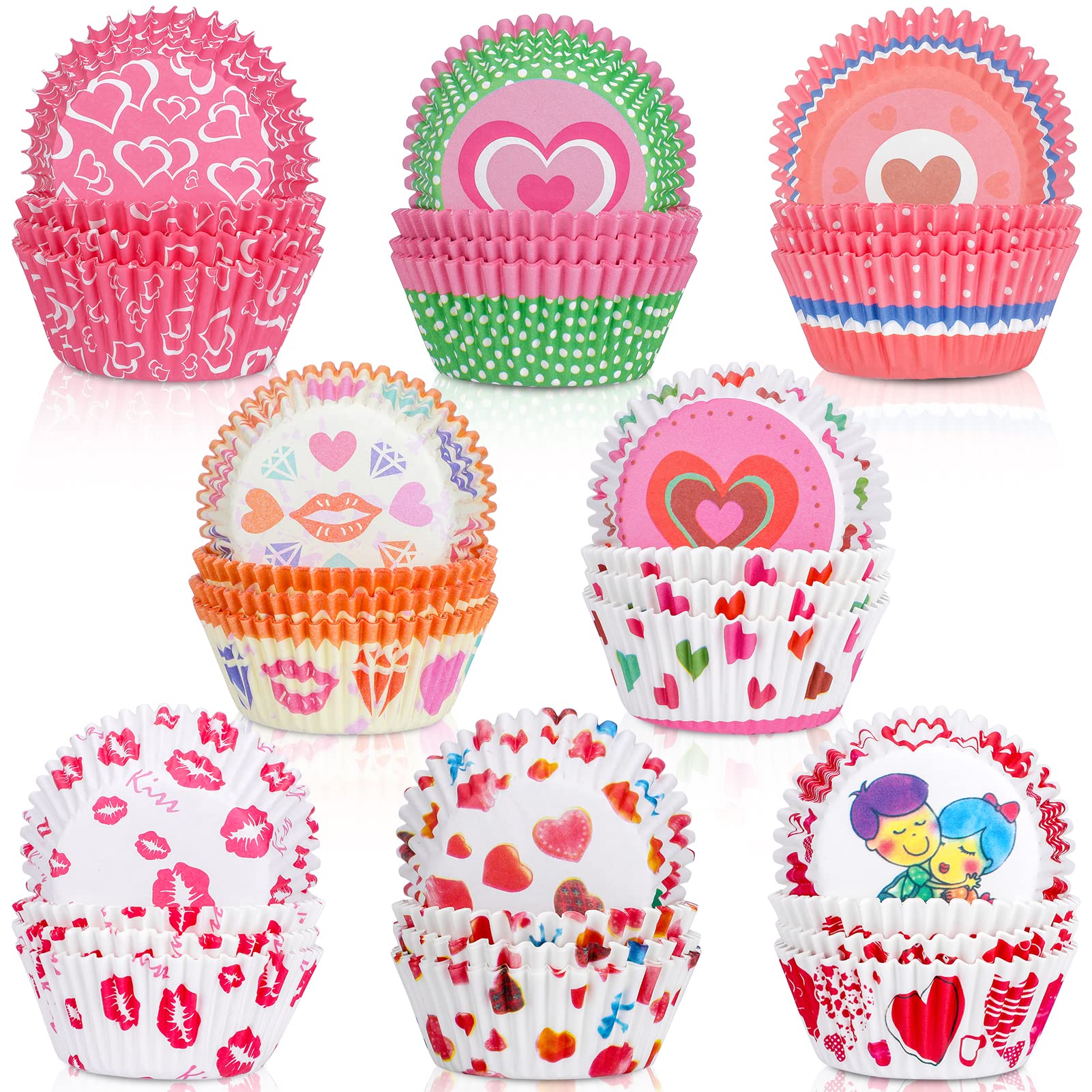 Zayvor 200ct Valentine Cupcake Liners,Valentines Baking Cups,Heart Cupcake Wrappers Disposable Nonstick Muffin Cups Cake Table Decorations Accessories, Home Kitchen Weeding Valentine’s Day Supplies