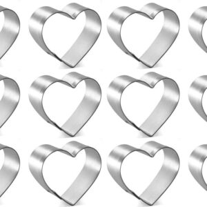 1 Dozen/12 Count Mini Heart 1.5 Inch Cookie Cutters from The Cookie Cutter Shop – Tin Plated Steel Cookie Cutters