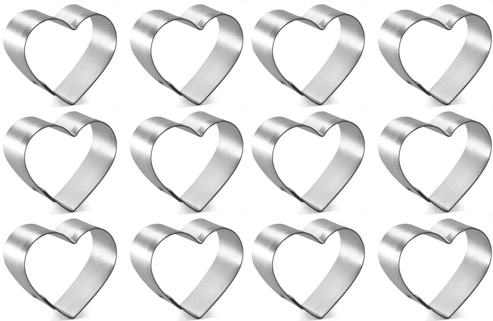 1 Dozen/12 Count Mini Heart 1.5 Inch Cookie Cutters from The Cookie Cutter Shop – Tin Plated Steel Cookie Cutters