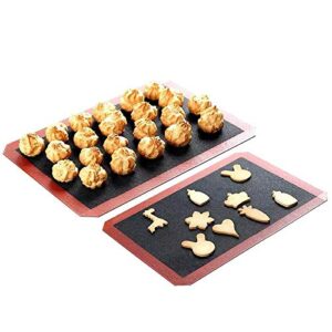 Silicone hollow Baking Mat Sheet, Set of 2. NonStick Oven Liner Perforated Mesh Pad , baked biscuits non-stick high temperature mat, breathable fiberglass baking mat, double-sided available.