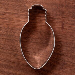 LILIAO Christmas Light Bulb Cookie Cutter - 2 x 3.4 inches - Stainless Steel