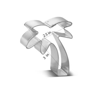 Foose Store Palm Tree Cookie Cutter 3 Inch –Tin Plated Steel Cookie Cutters – Palm Tree Cookie Mold