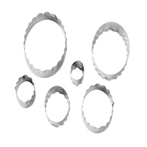 wilton 6-piece nesting fondant double sided cut out cutters, oval