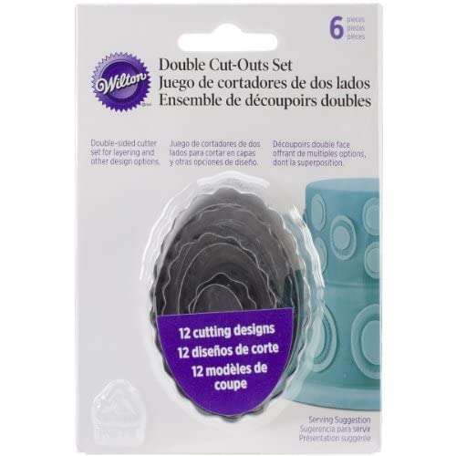 Wilton 6-Piece Nesting Fondant Double Sided Cut Out Cutters, Oval