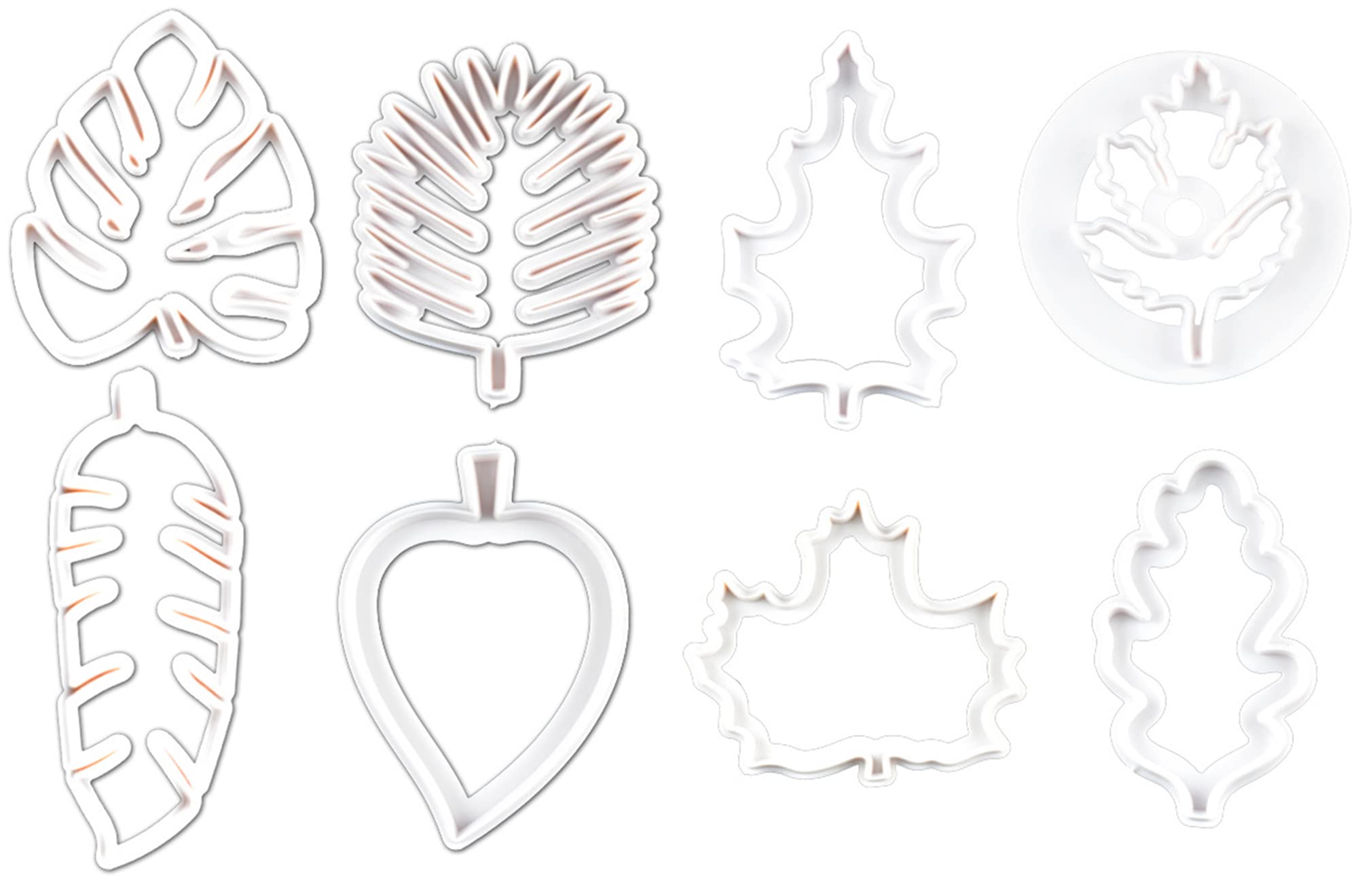 8 Pcs Leaf Cookie Cutters, Leaf Fondant Cutters Set Palm Leaves Maple Leaf Cutters Set for Cookie, Gum Paste, Sugarcraft Candy, Cake Decorating