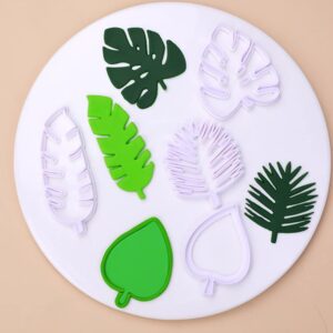 8 Pcs Leaf Cookie Cutters, Leaf Fondant Cutters Set Palm Leaves Maple Leaf Cutters Set for Cookie, Gum Paste, Sugarcraft Candy, Cake Decorating