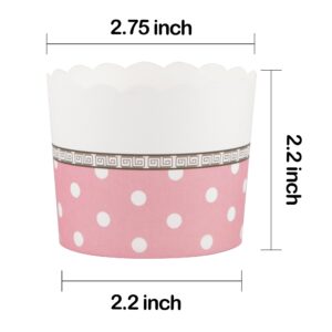 Webake Large Paper Baking Cups, 6oz Cupcake Muffin Cases Jumbo Cupcake Liners, Set of 25 Pink Cupcake Liners for Valentine's Day, Wedding