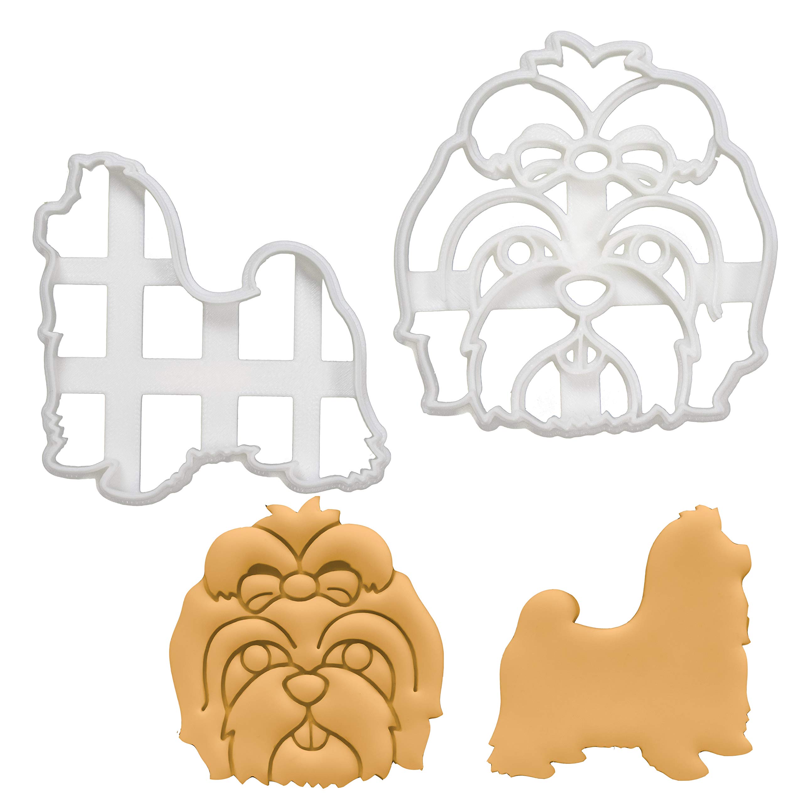 Set of 2 Shih Tzu cookie cutters (Designs: Body & Face), 2 pieces - Bakerlogy