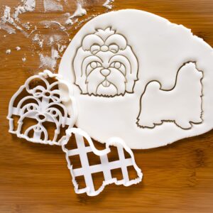 Set of 2 Shih Tzu cookie cutters (Designs: Body & Face), 2 pieces - Bakerlogy