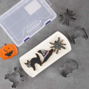 Halloween Cookie Cutters Set 12 PCS, Cobwebs, Corn, Wizarding Hat, Tombstone, Spider, Ghosts, Bats, Skeletons, Coffins, Pumpkins, Zombie Teeth…