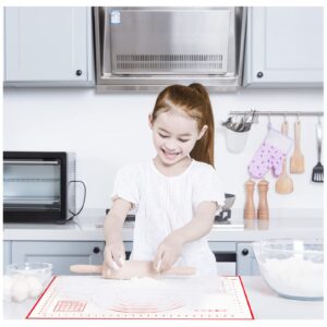 FUKOEANX Silicone Baking Mat Extra Thickness Pastry Mat Dough Rolling Mat Kneading Board Non-Slip with Measurement 20 x 28 Inches