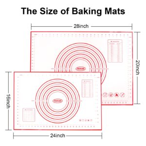 FUKOEANX Silicone Baking Mat Extra Thickness Pastry Mat Dough Rolling Mat Kneading Board Non-Slip with Measurement 20 x 28 Inches