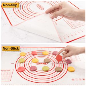 FUKOEANX Silicone Baking Mat Extra Thickness Pastry Mat Dough Rolling Mat Kneading Board Non-Slip with Measurement 20 x 28 Inches