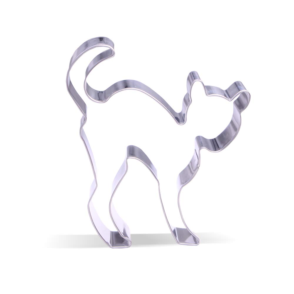 4.2 inch Scared Cat Cookie Cutter - Stainless Steel