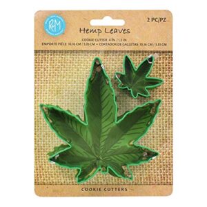 r & m international hemp leaves set cookie cutter, green