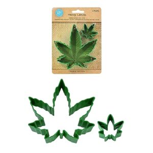 R & M International Hemp Leaves Set Cookie Cutter, Green