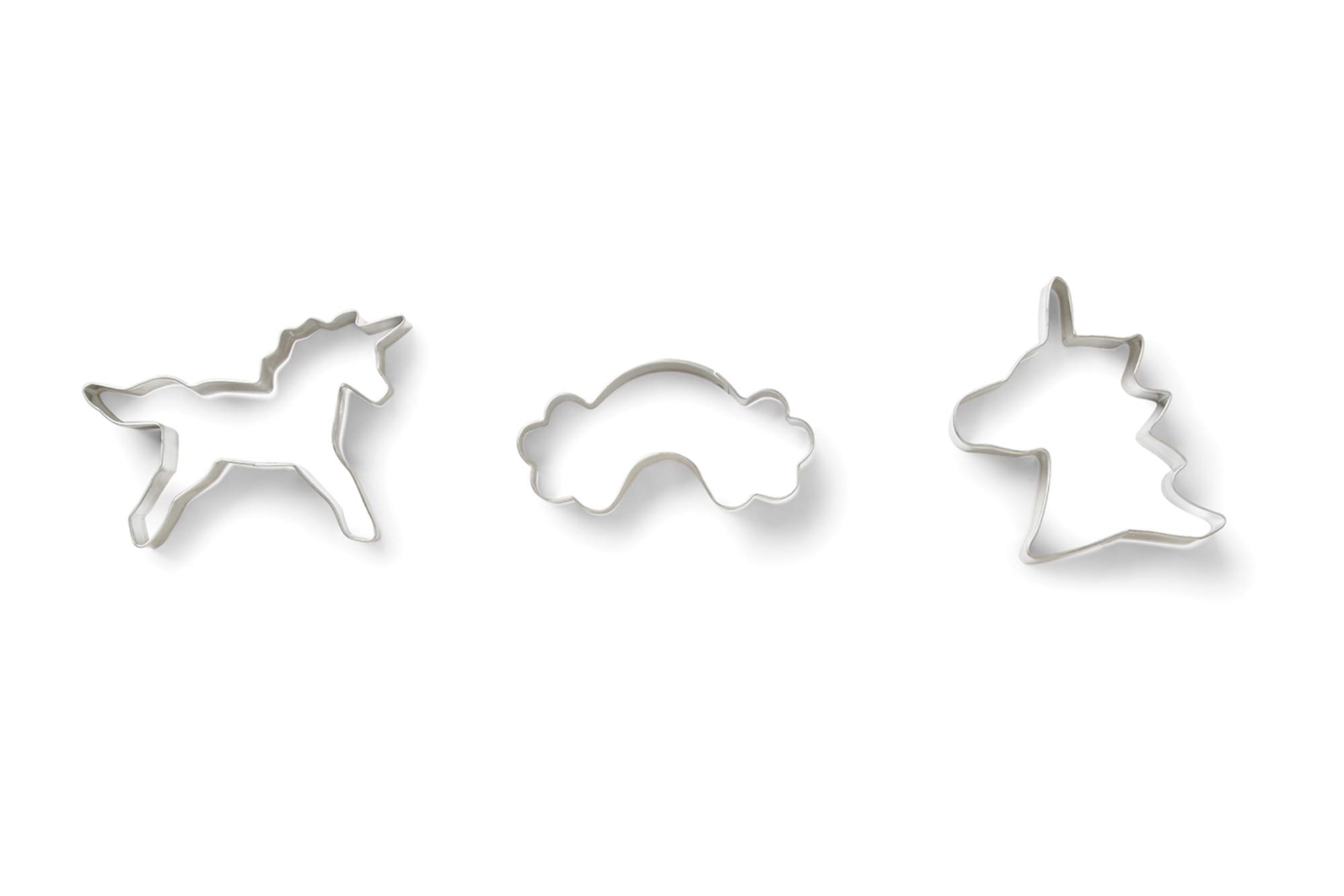 Fox Run Unicorn and Rainbow Cookie Cutters, Set of 3, Stainless Steel