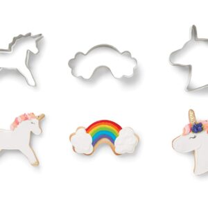 Fox Run Unicorn and Rainbow Cookie Cutters, Set of 3, Stainless Steel