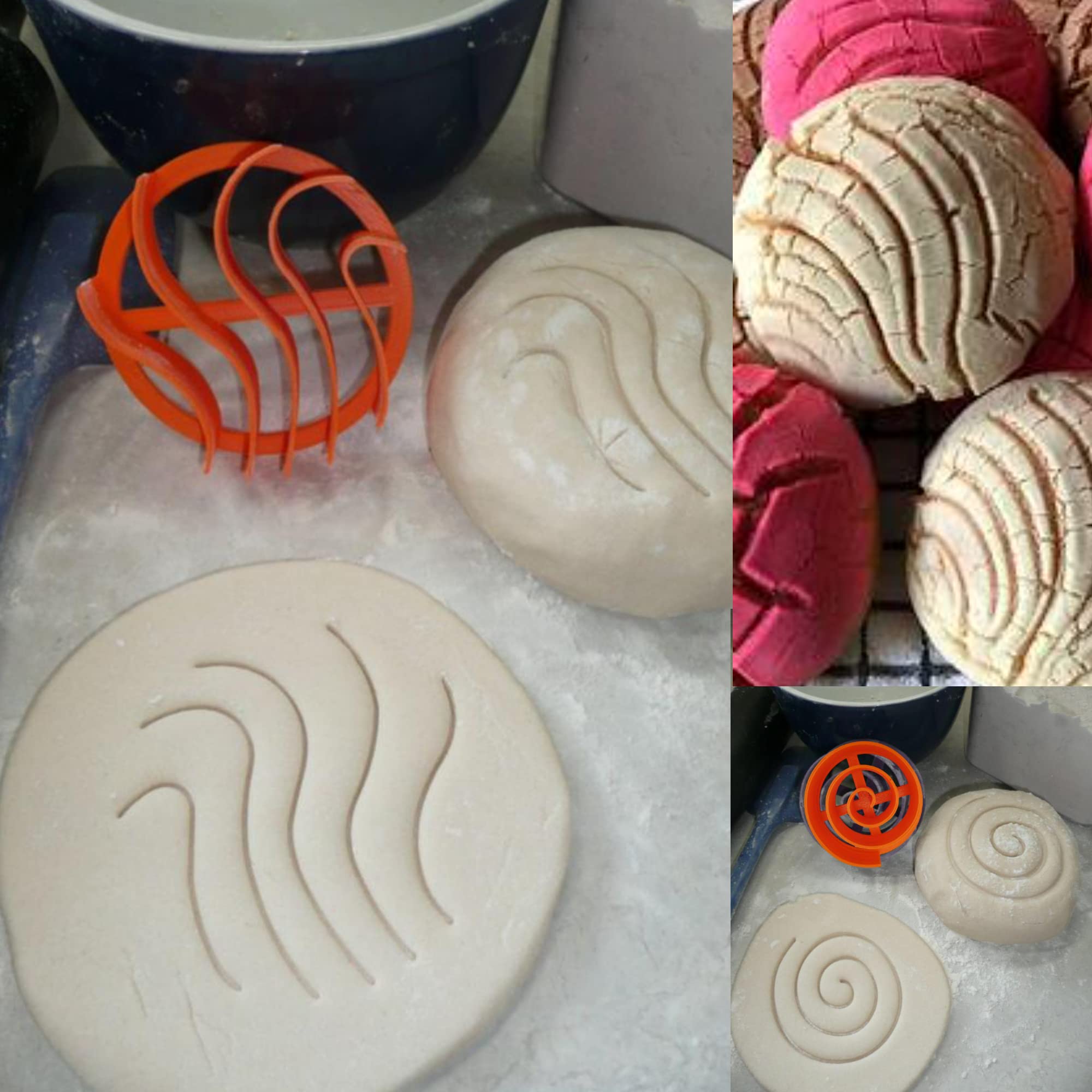 CONCHA PAN DULCE STAMPS Swirl And Wave Concha Patterns Mexican Pan Dulce Pastry Sweet Bread Roll Stamps Made In The USA (2 Pack)