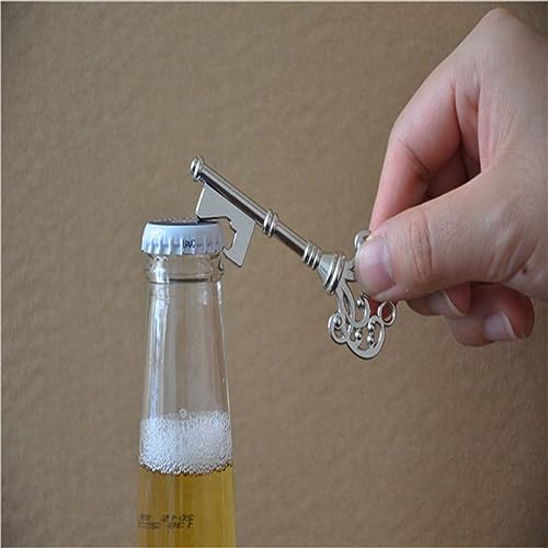 Toporchid Key Portable Bottle Opener Beer Bottle Can Opener Hangings Ring Keychain Tool(silver）