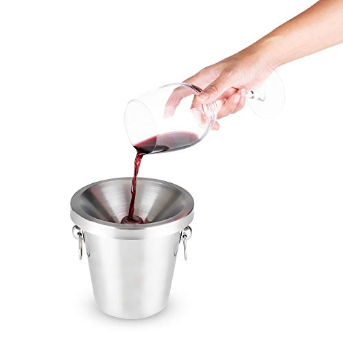 True Stainless Steel Spittoon for Wine, Whiskey, Cocktails, Alcohol Tasting Spit Cup – Savor, Set of 1, Silver Spitter