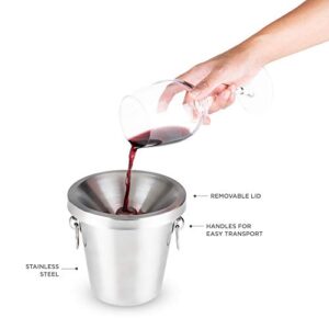 True Stainless Steel Spittoon for Wine, Whiskey, Cocktails, Alcohol Tasting Spit Cup – Savor, Set of 1, Silver Spitter