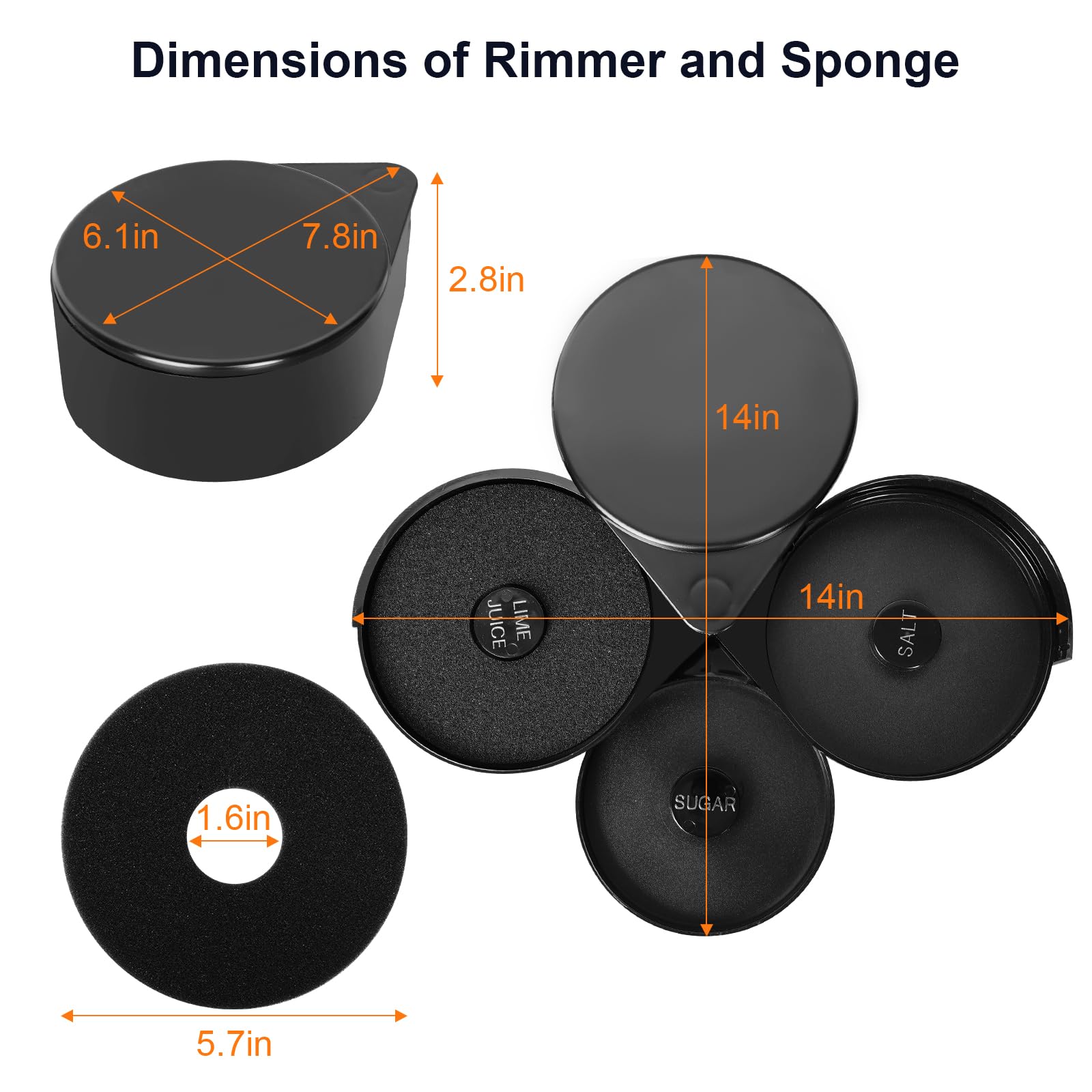 3-Tier Bar Glass Rimmers for Cocktail, Sugar Salt Rimmer