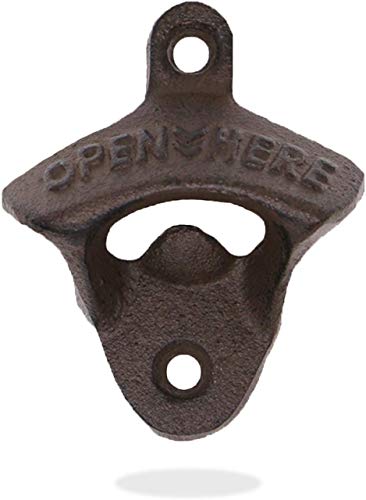 Wall Mounted Bottle Opener Rustic Farmhouse Cast Iron with Screws by iPihsius - 1 pack (Rust-1 pack)