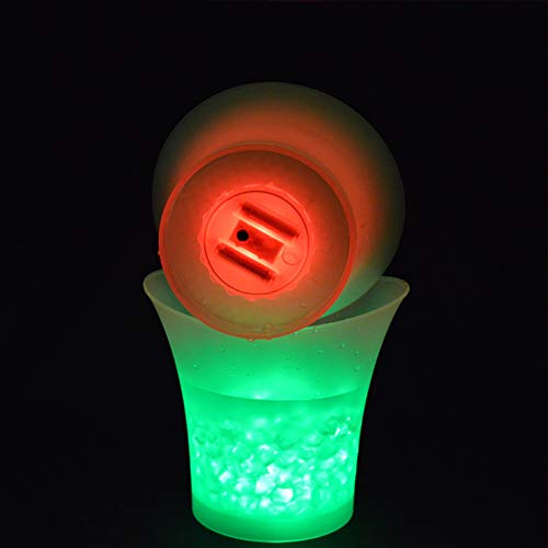 5L Glowing LED Ice Bucket 7-Color Champagne Wine Drinks Beer Ice Cooler for Restaurant Bars Nightclubs KTV Pub Party