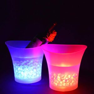 5L Glowing LED Ice Bucket 7-Color Champagne Wine Drinks Beer Ice Cooler for Restaurant Bars Nightclubs KTV Pub Party