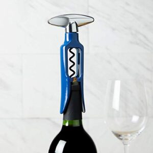 True Twister: Easy Corkscrew Turn Key Bar Accessory Wine Bottle Opener, Set of 1, Blue