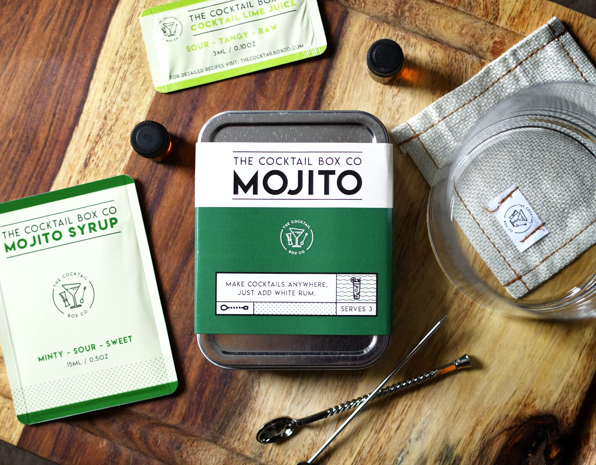 The Cocktail Box Co. Mojito Cocktail Kit - Premium Cocktail Kits - Make Hand Crafted Cocktails. Great Gifts for Him or Her Cocktail Lovers (1 Kit)