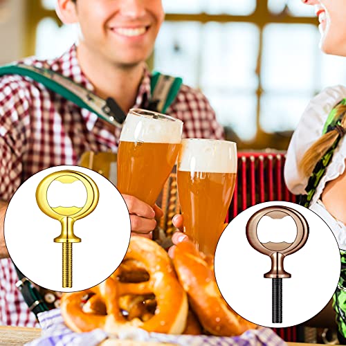 Metal Bottle Opener Blank Stainless Steel Flat Bottle Opener Inserts Kit Threaded Beer Opener Hardware for Valentine's Day Wedding Wine Party Wood Turning DIY Handmade Project Craft (5 Pieces)