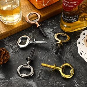 Metal Bottle Opener Blank Stainless Steel Flat Bottle Opener Inserts Kit Threaded Beer Opener Hardware for Valentine's Day Wedding Wine Party Wood Turning DIY Handmade Project Craft (5 Pieces)