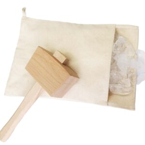 Lewis Ice Bag and Wooden Ice Mallet,Manual Ice Crusher for Breaking Ice,Thick Canvas Bag,Beech Wooden Mallet,Crushed Ice for Home,Bar Tools Kitchen Accessories,2 Pcs Set