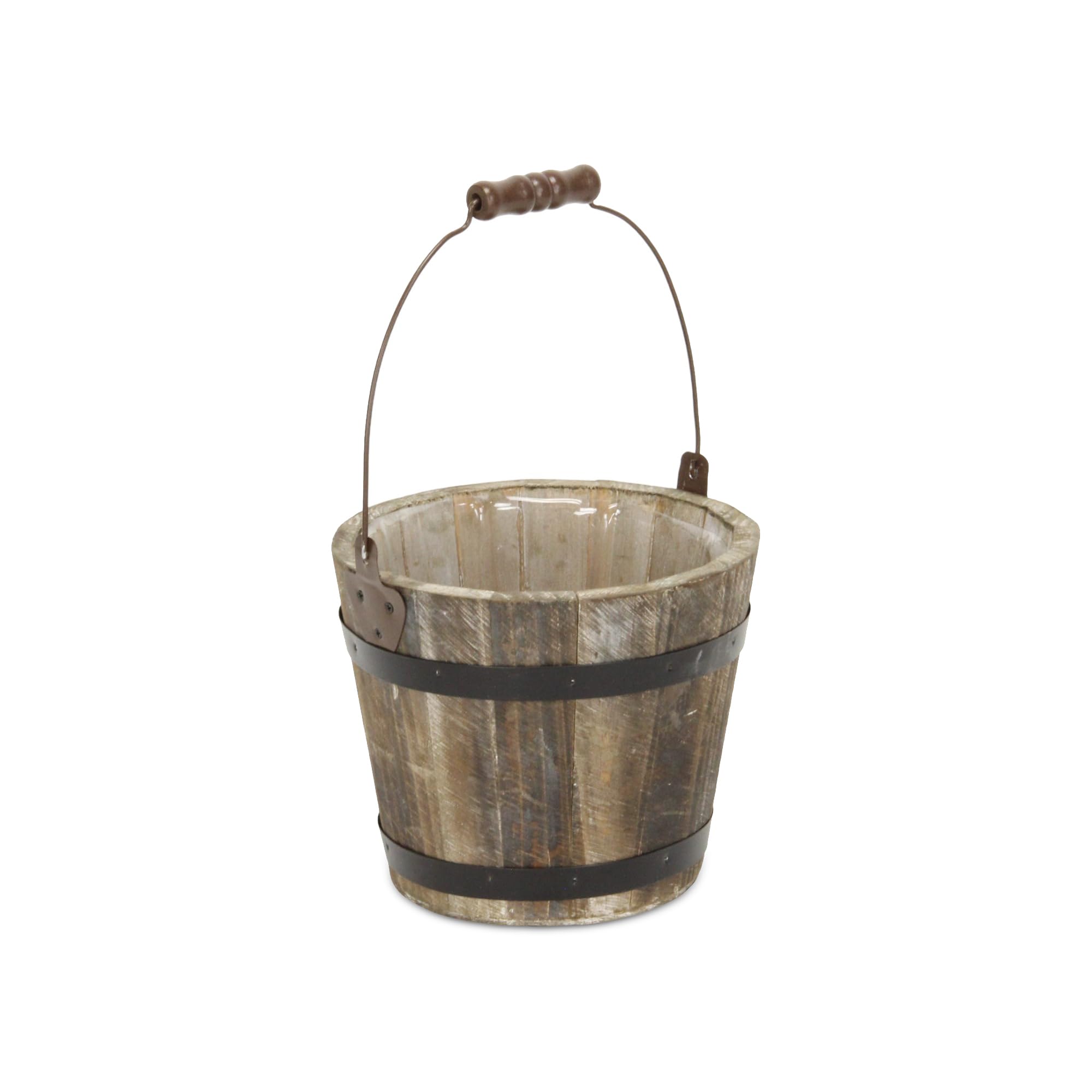 Cheung's FP-3767 Home Decorative Accent Wooden Bucket with Handle