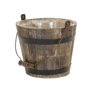 Cheung's FP-3767 Home Decorative Accent Wooden Bucket with Handle