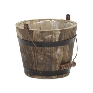 Cheung's FP-3767 Home Decorative Accent Wooden Bucket with Handle