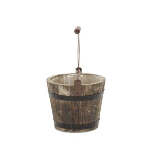 Cheung's FP-3767 Home Decorative Accent Wooden Bucket with Handle