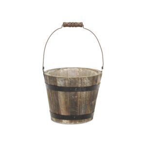 Cheung's FP-3767 Home Decorative Accent Wooden Bucket with Handle