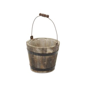 Cheung's FP-3767 Home Decorative Accent Wooden Bucket with Handle