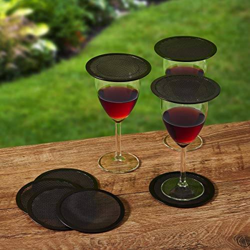 Gourmet Basics by Mikasa Outdoor Drink Covers with Bug Screen, Black